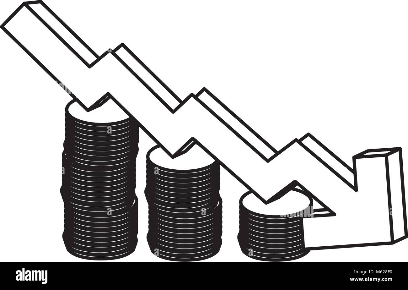 Arrow statistics decrease icon vector illustration graphic design Stock Vector Image & Art - Alamy