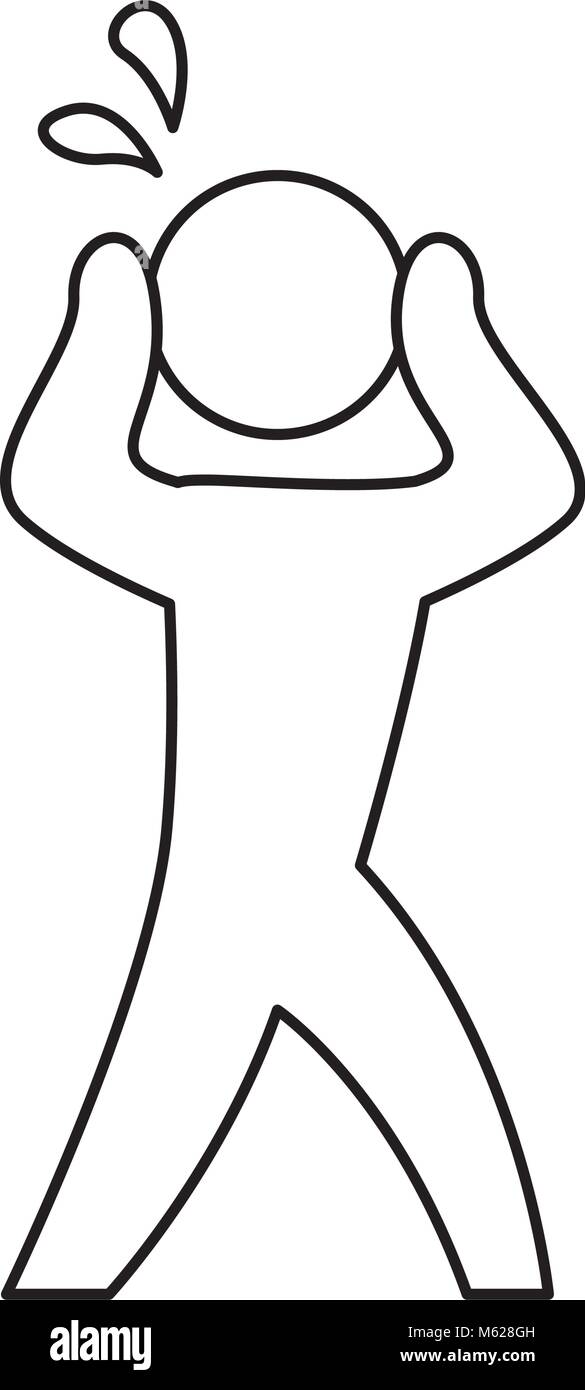 Worried man pictogram icon vector illustration graphic design Stock ...