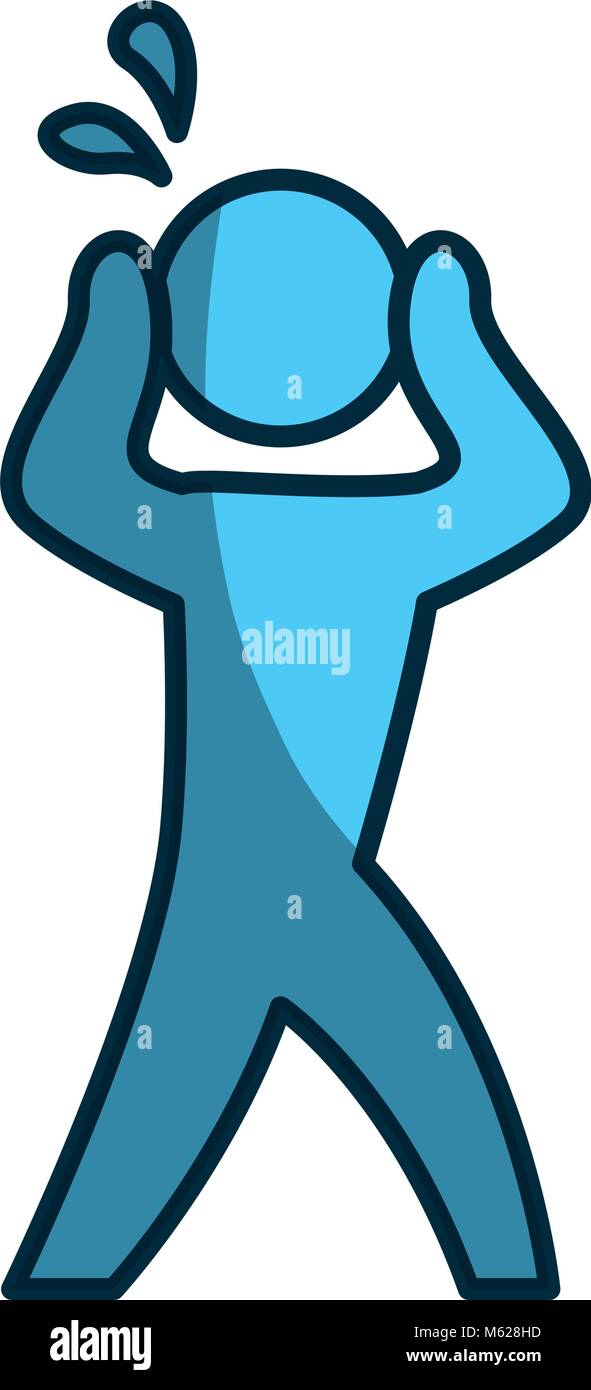 Worried man pictogram icon vector illustration graphic design Stock ...