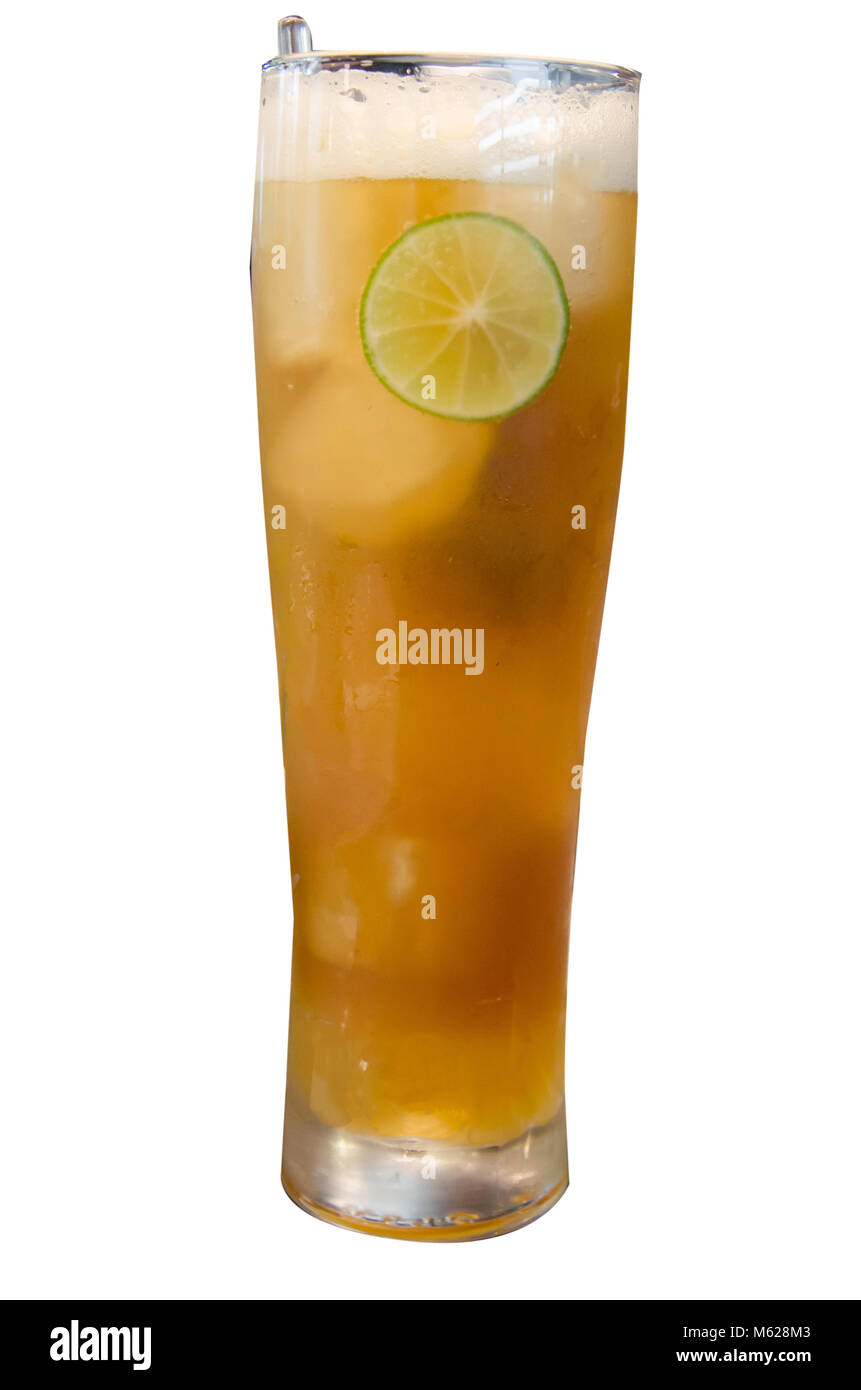 Beer with lemon on the white background Stock Photo - Alamy