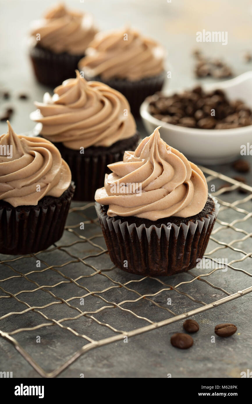 Chocolate espresso cupcakes Stock Photo - Alamy
