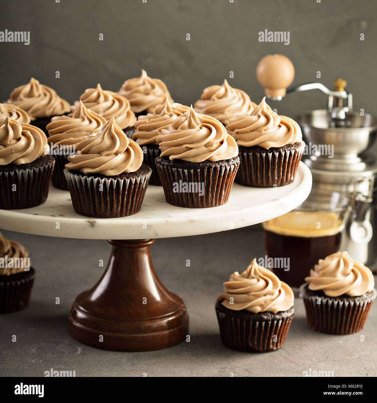 Chocolate espresso cupcakes Stock Photo - Alamy
