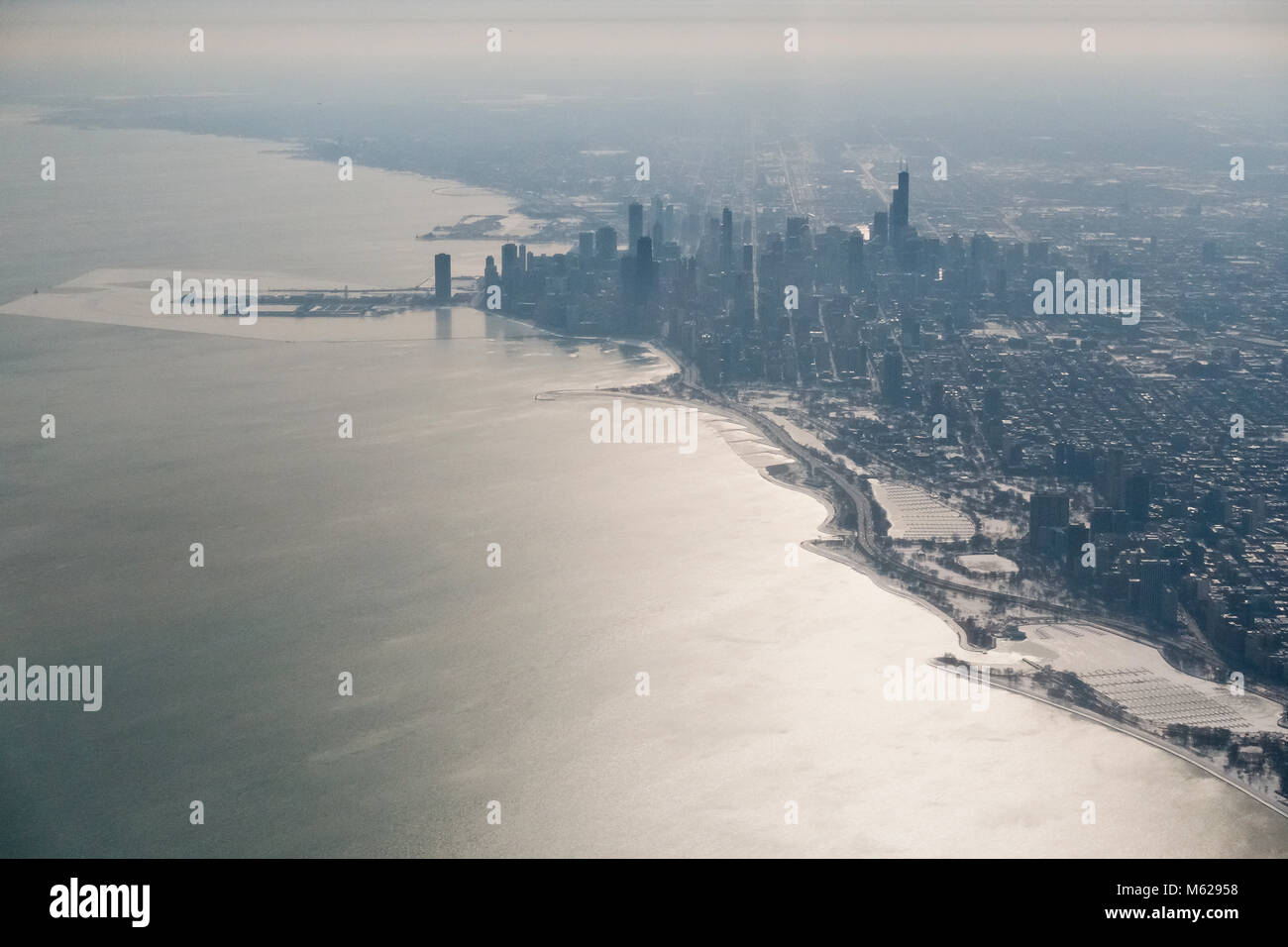 Downtown Chicago from air (Chicago areal) - Illinois USA Stock Photo ...