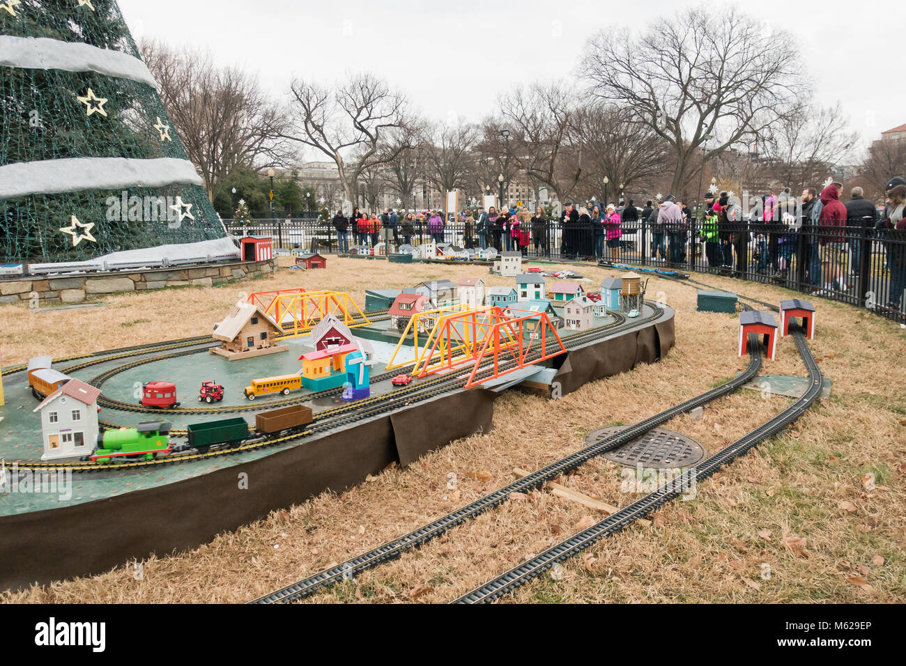 Model railroading (model trains) set display at the National Christmas ...