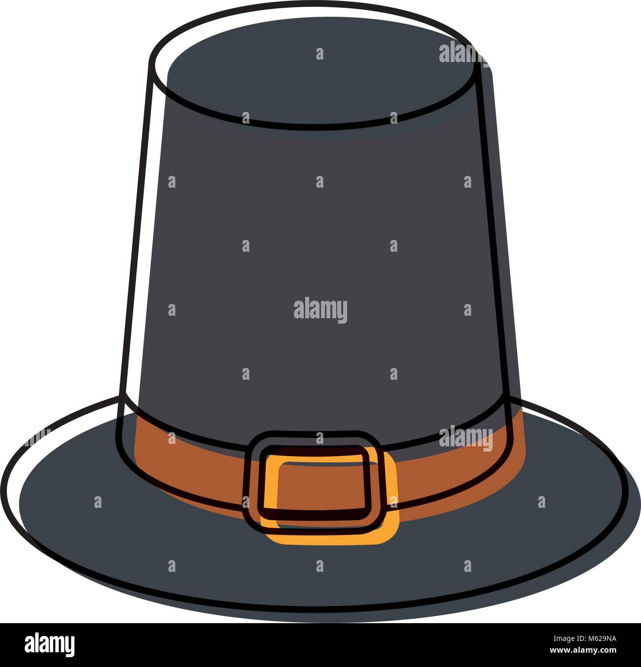 pilgrim hat icon over white background vector illustration Stock Vector ...