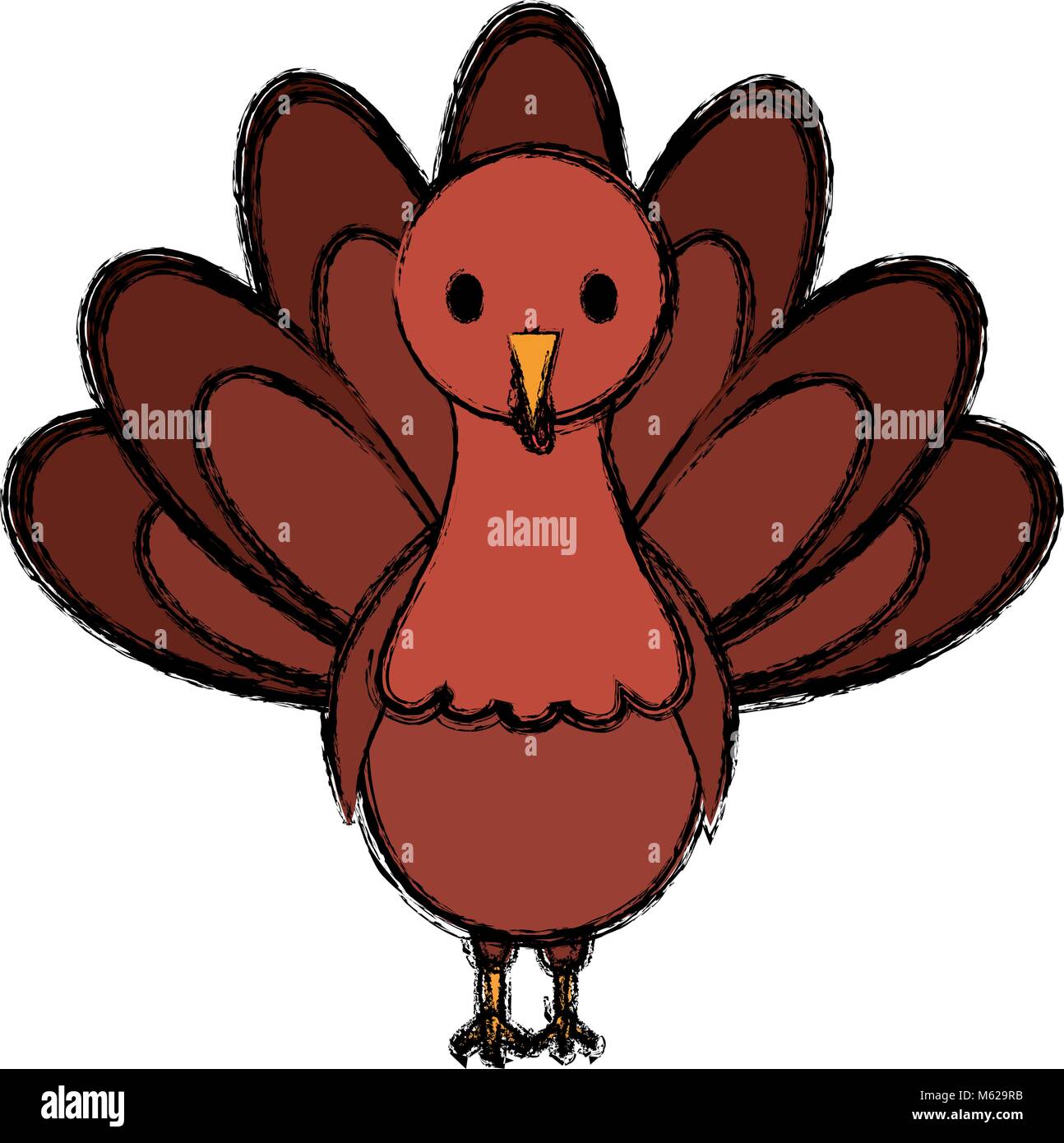 cartoon turkey icon over white background colorful design vector ...