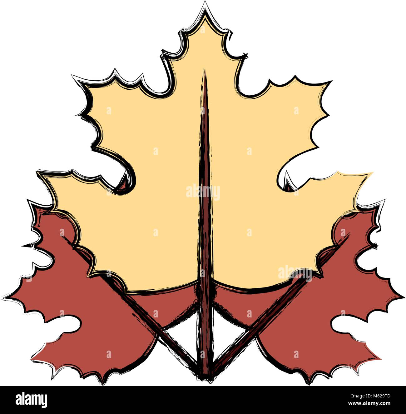 dry leaf icon over white background colorful design vector illustration ...