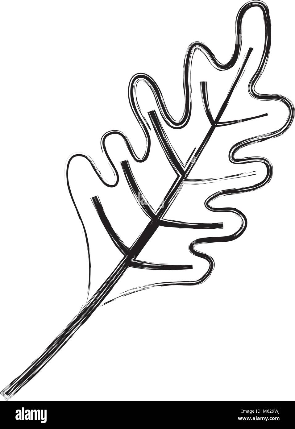 sketch of dry leaf icon over white background vector illustration Stock ...