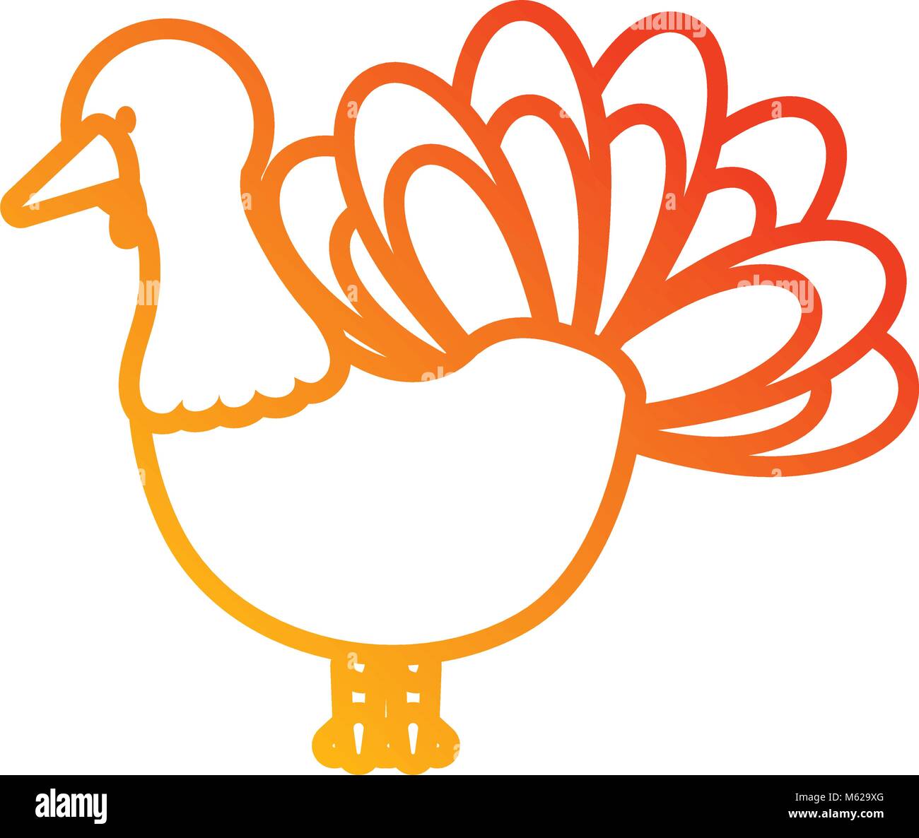cartoon turkey icon over white background colorful design vector ...