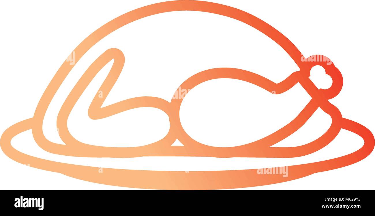 roasted turkey icon over white background colorful design vector ...