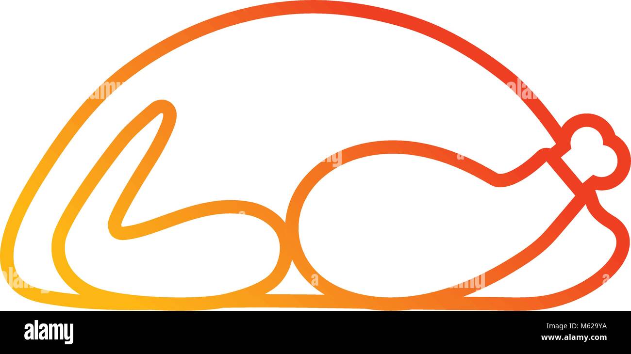 roasted turkey icon over white background colorful design vector ...