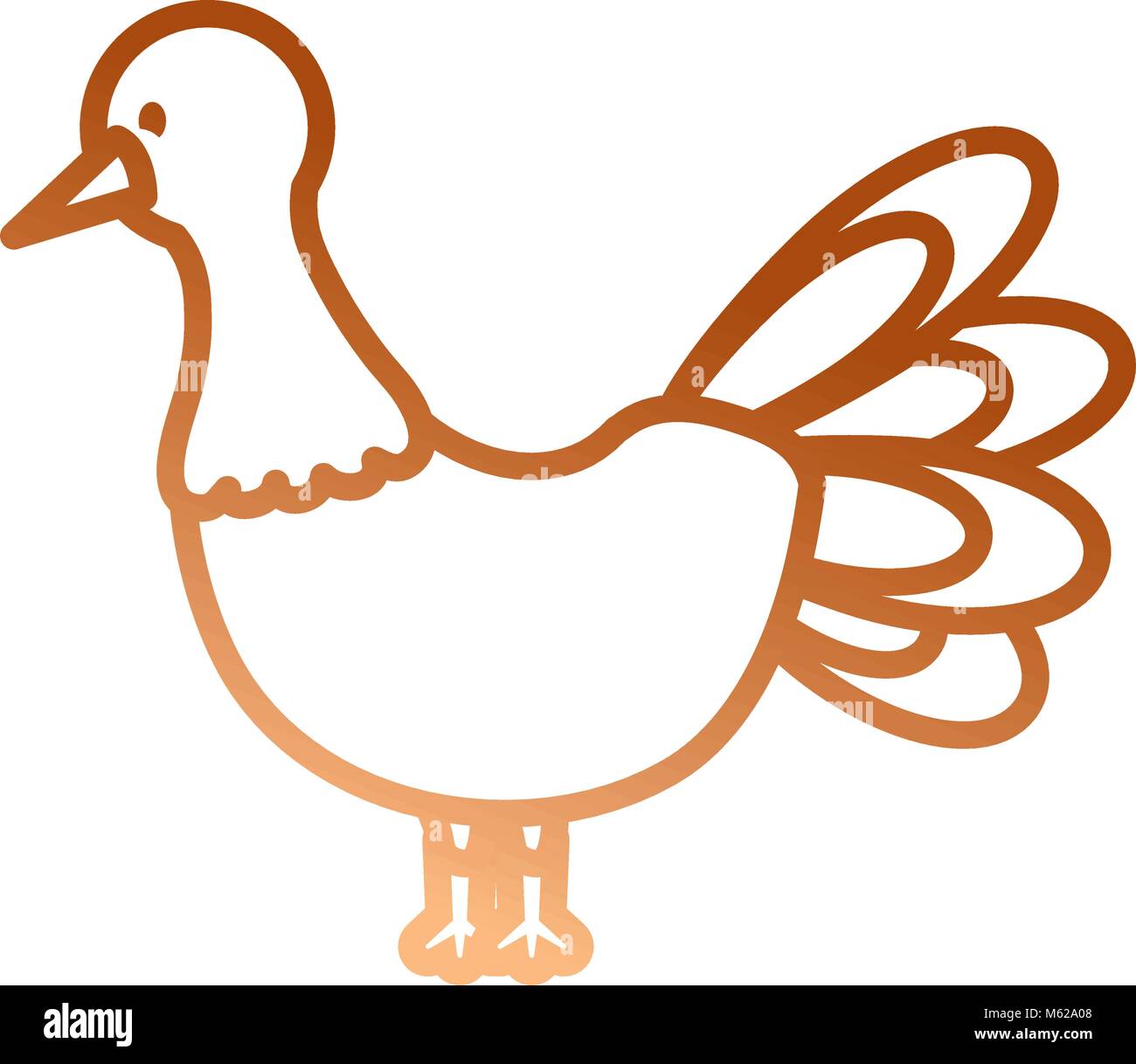 cartoon turkey icon over white background colorful design vector ...