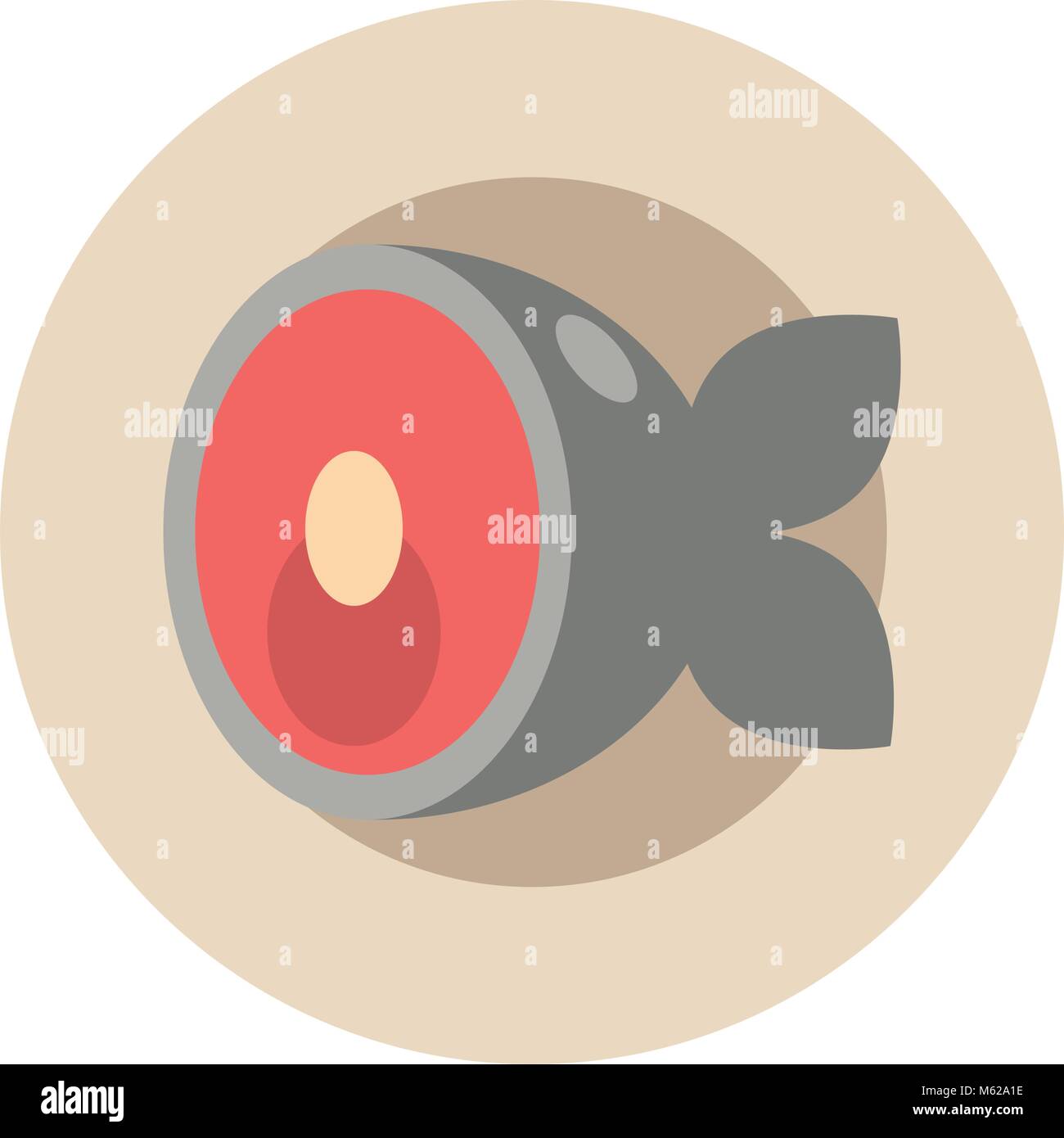 dish with fish steak icon over white background colorful design vector ...