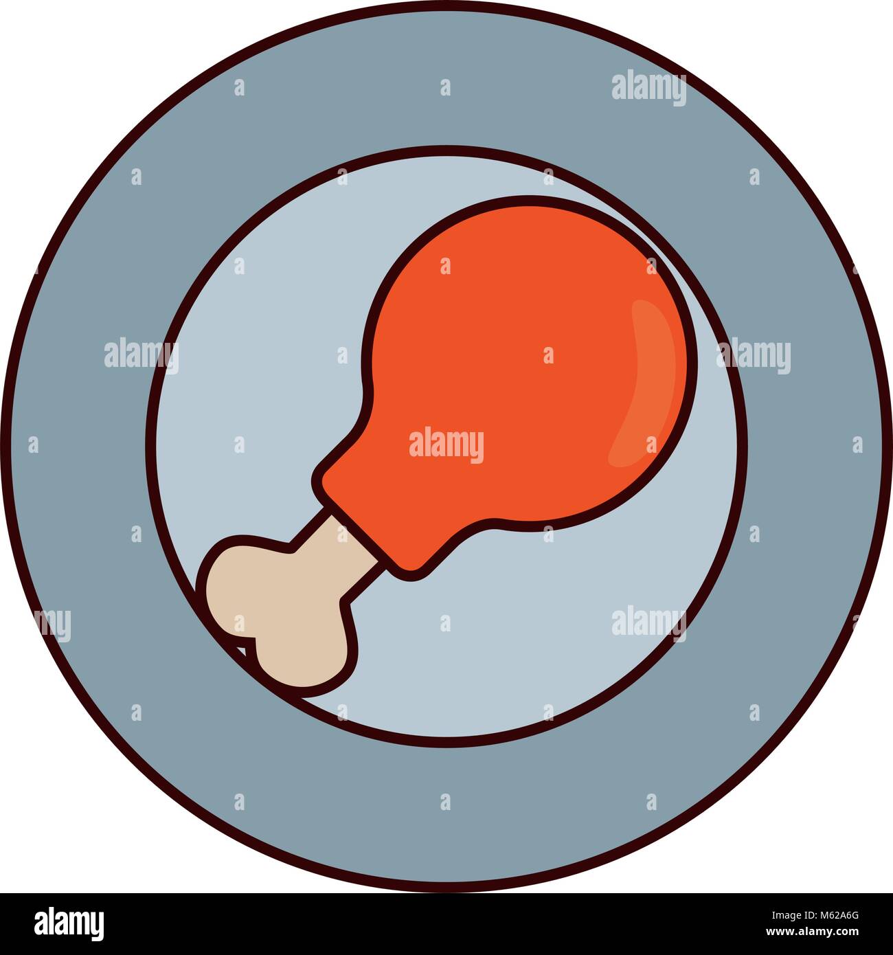 plate with chicken leg vector illustration Stock Vector Image & Art - Alamy