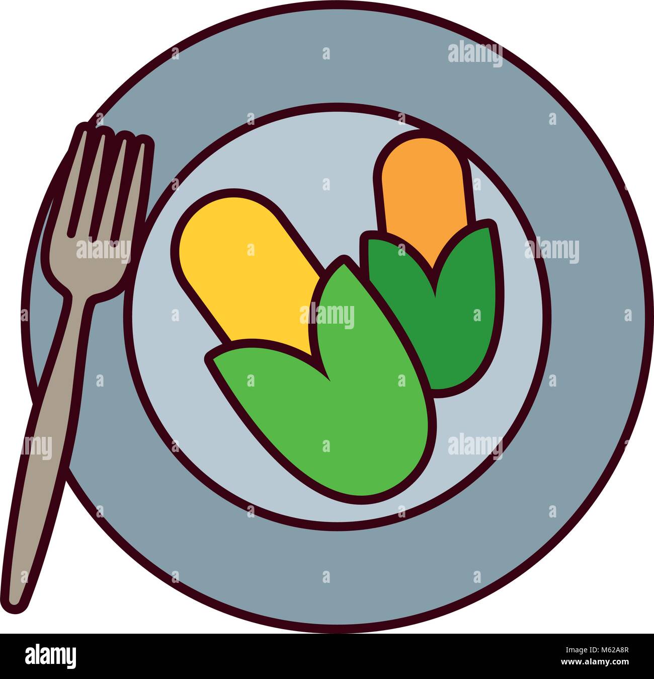 plate with corn vector illustration Stock Vector Image & Art - Alamy
