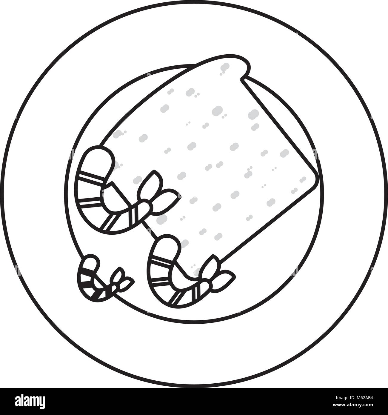 plate with shrimp vector illustration Stock Vector Image & Art - Alamy