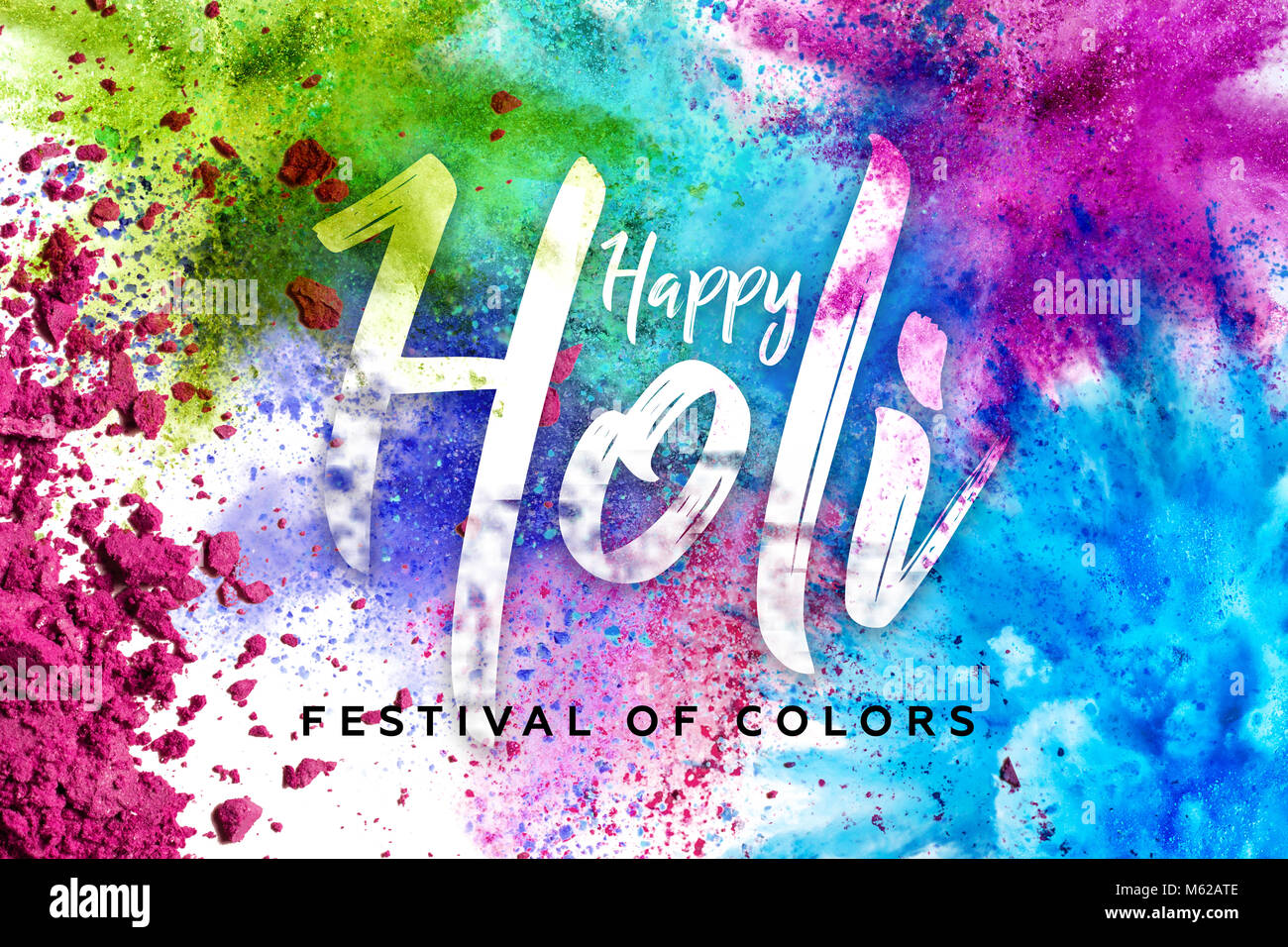 Holi- Festival of colors - Abstract Multi-color powder explosion Stock ...
