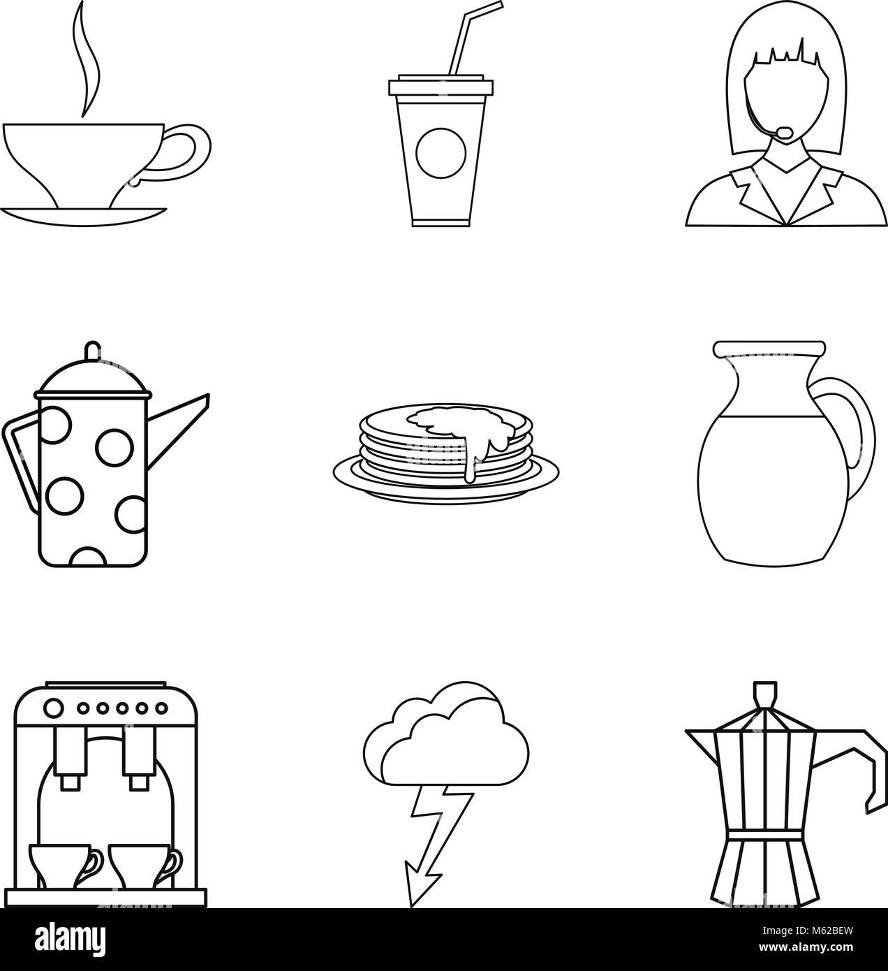 Tea ceremony icons set, outline style Stock Vector Image & Art - Alamy