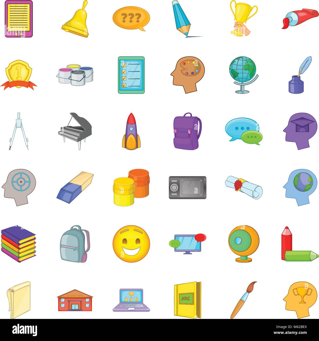 Online knowledge icons set, cartoon style Stock Vector Image & Art - Alamy
