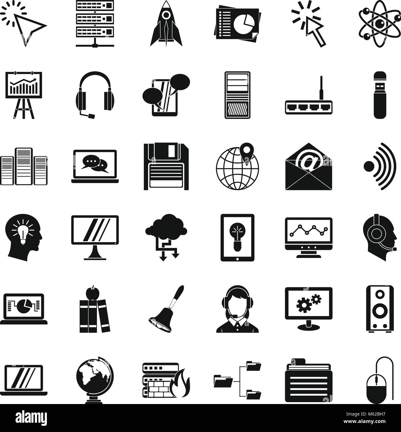 Interactive icons set, simple style Stock Vector Image & Art - Alamy