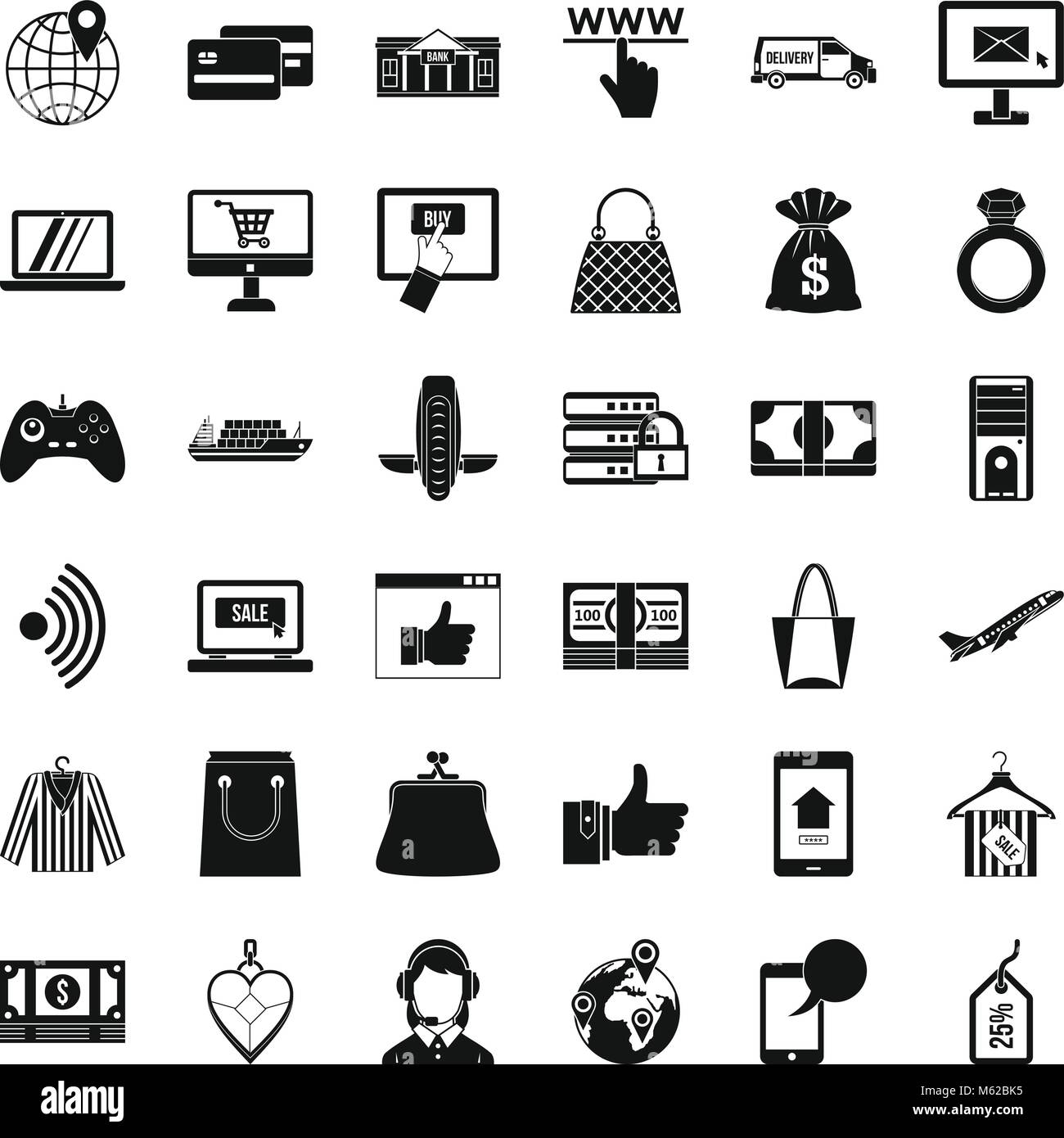 Net shopping icons set, simple style Stock Vector Image & Art - Alamy