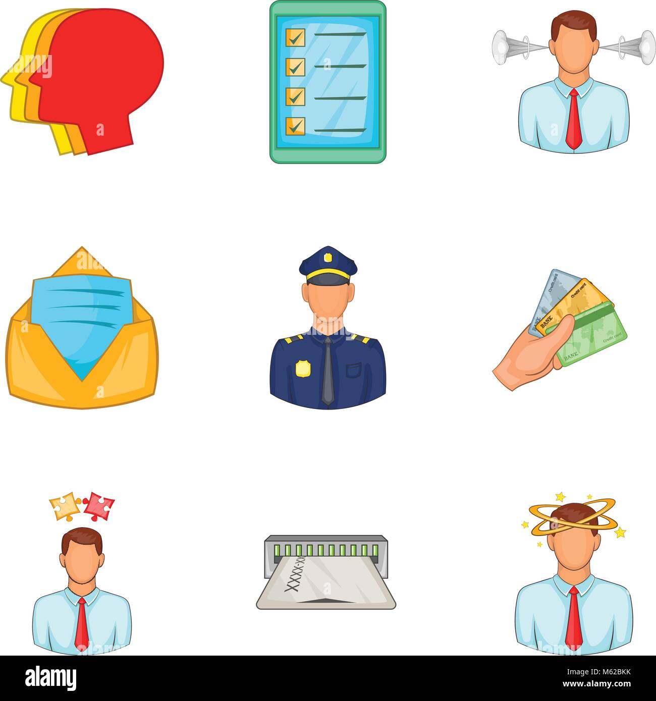 Detachment icons set, cartoon style Stock Vector Image & Art - Alamy