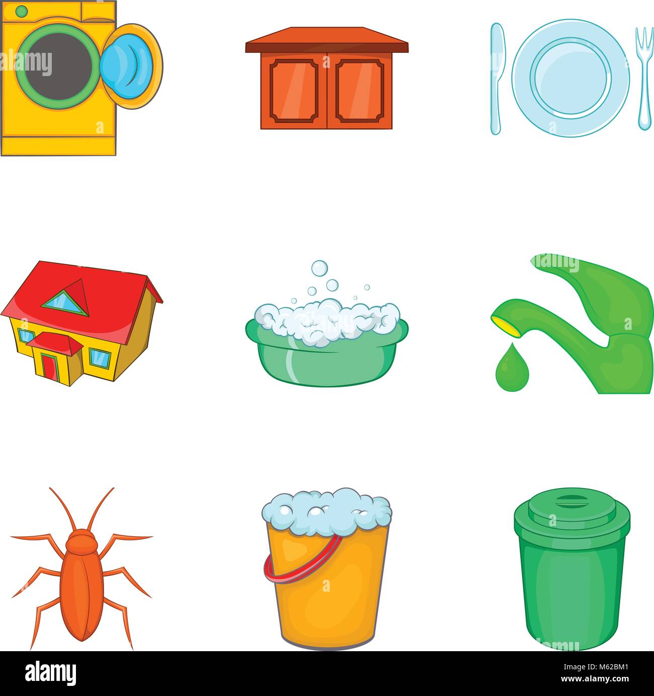 Flushing icons set, cartoon style Stock Vector Image & Art - Alamy