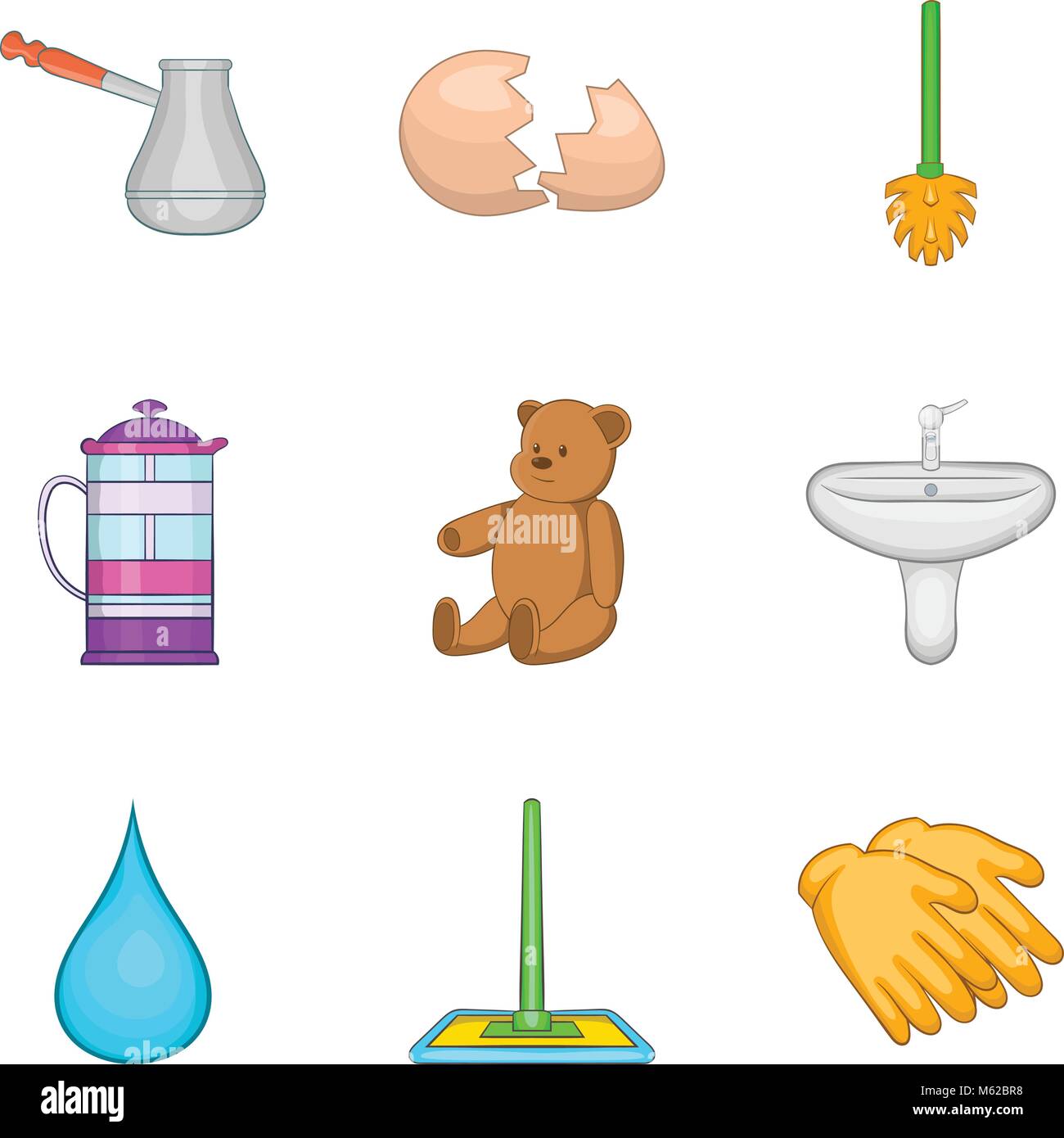 Water cleaning icons set, cartoon style Stock Vector Image & Art - Alamy