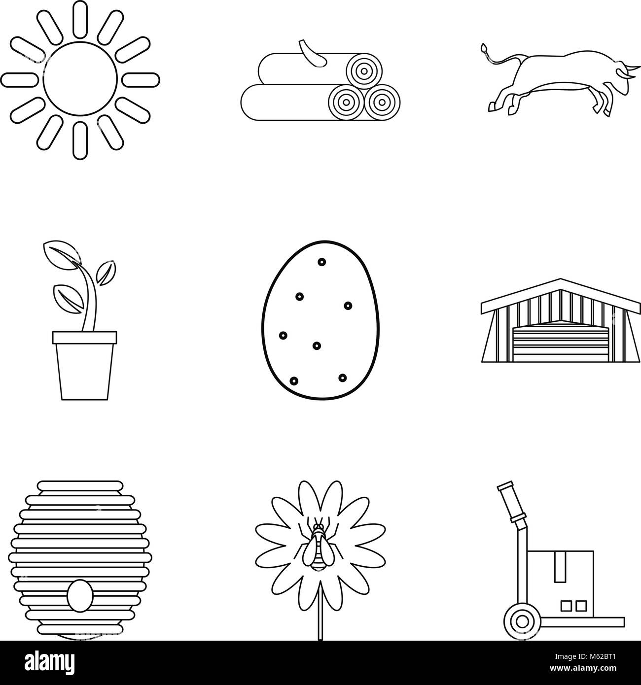Ancestral home icons set, outline style Stock Vector Image & Art - Alamy