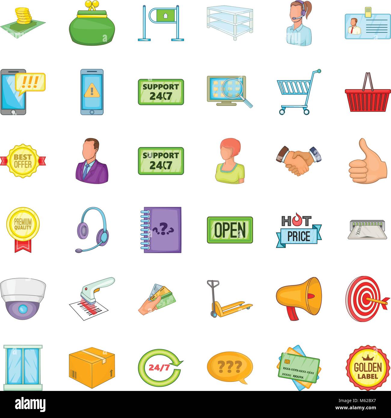 Daily trade icons set, cartoon style Stock Vector Image & Art - Alamy