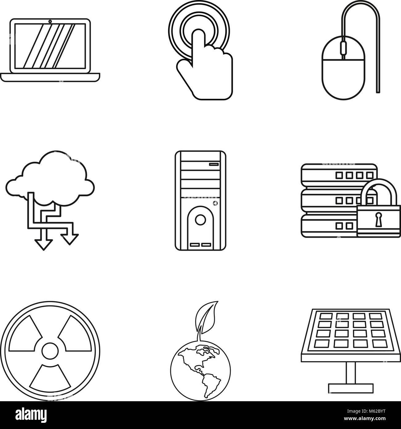 Operational service icons set, outline style Stock Vector Image & Art ...