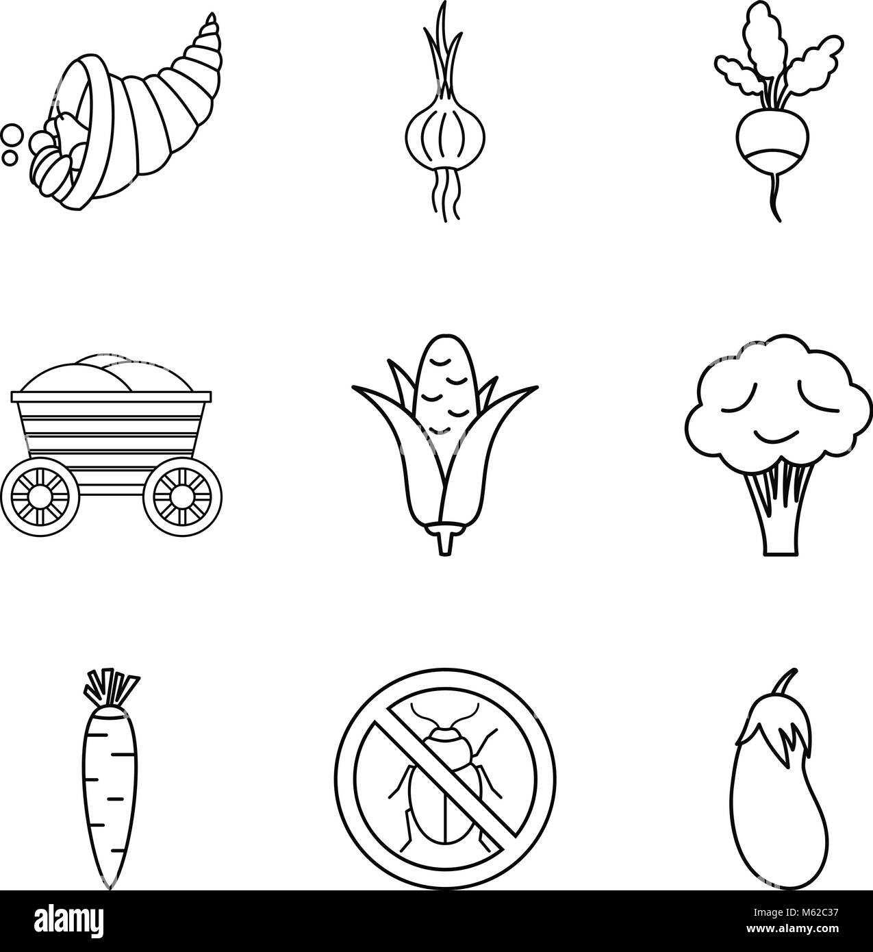 Native home icons set, outline style Stock Vector Image & Art - Alamy