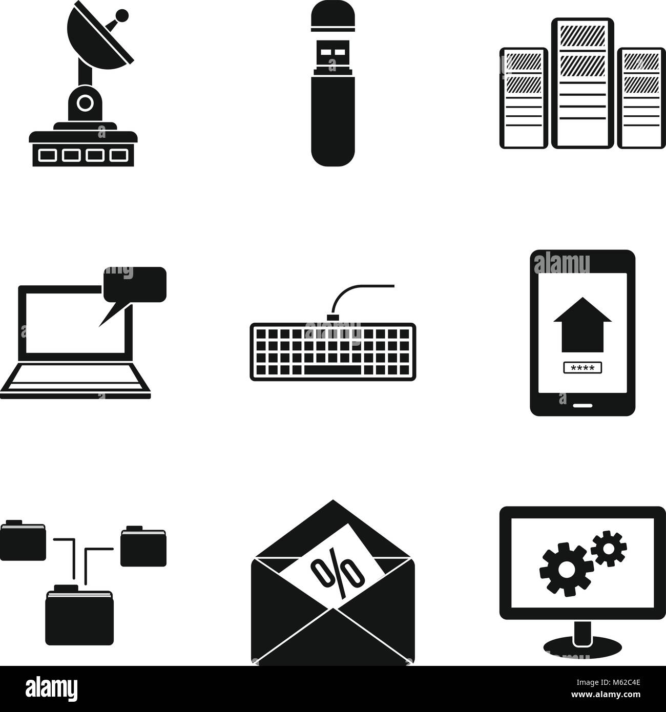 Telecom icons set, simple style Stock Vector Image & Art - Alamy