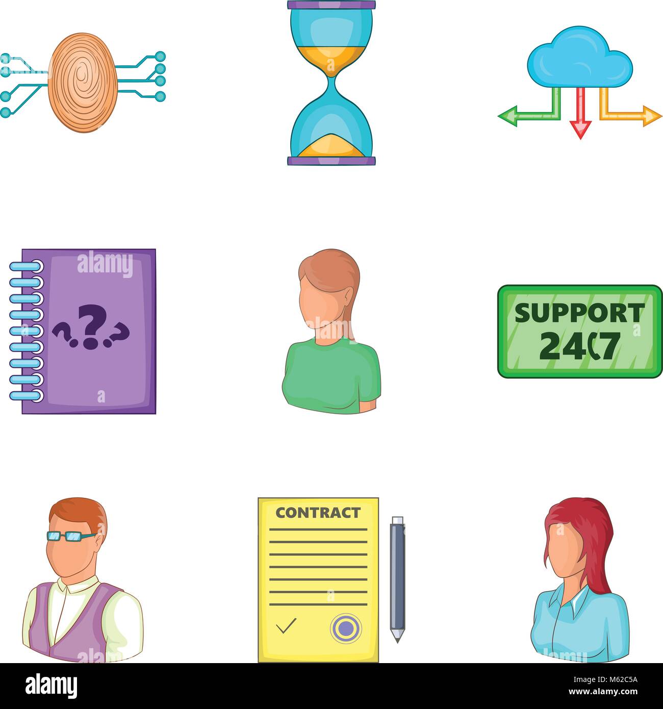 Electric communication icons set, cartoon style Stock Vector Image ...