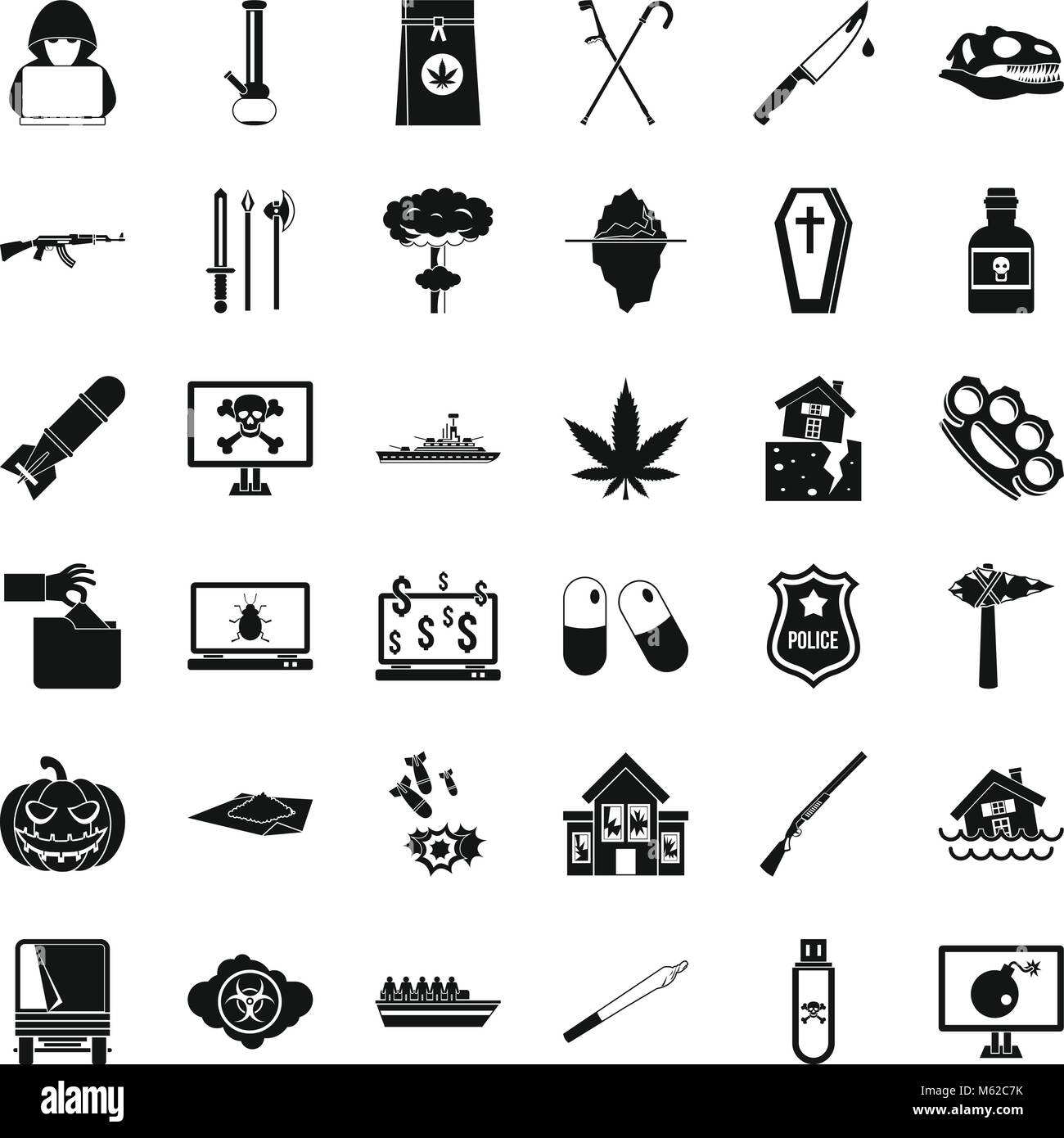 Oppression icons set, simple style Stock Vector Image & Art - Alamy