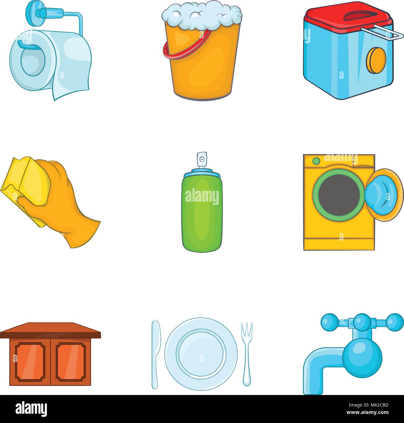 Foster family icons set, cartoon style Stock Vector Image & Art - Alamy