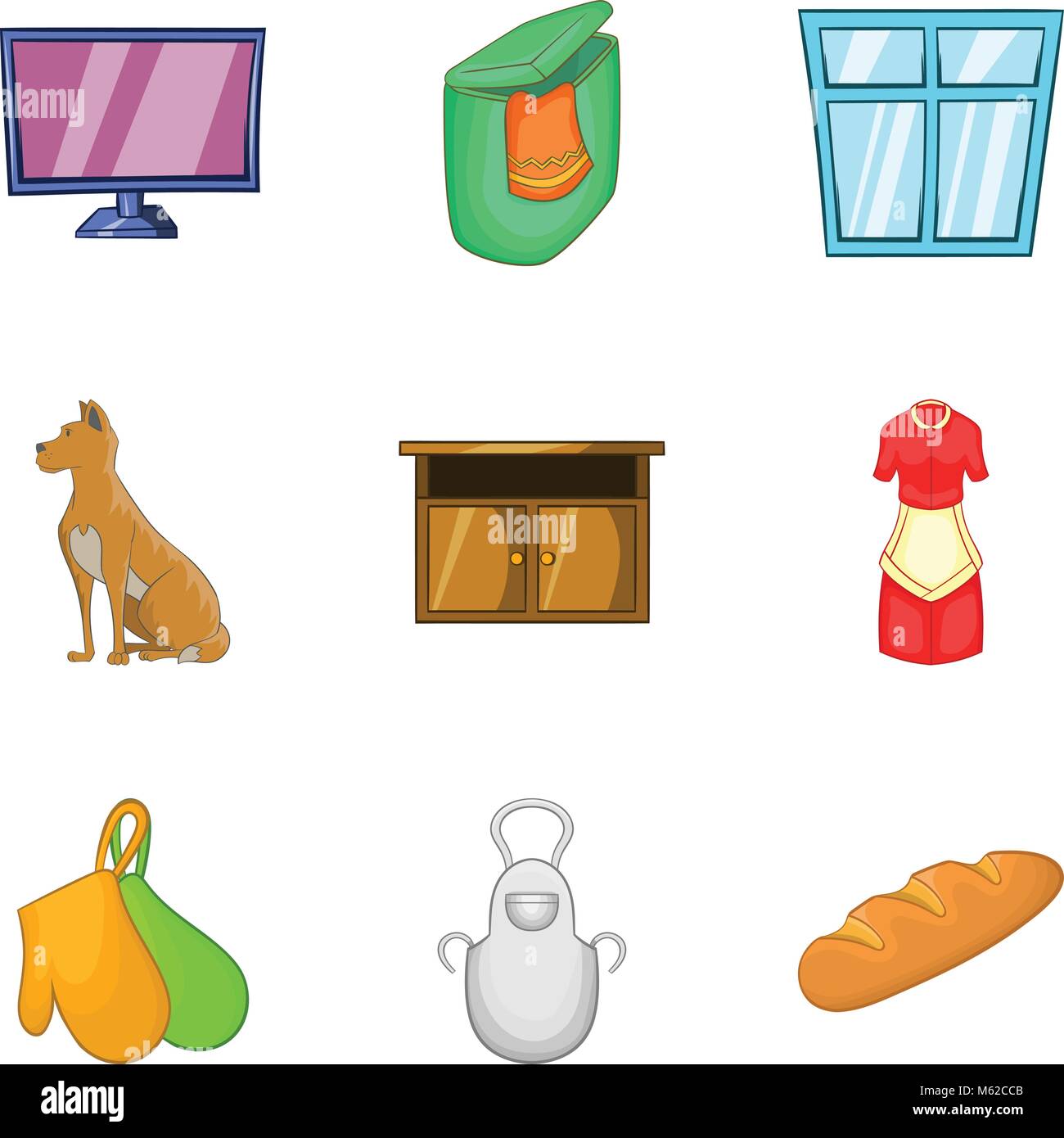 Substitute family icons set, cartoon style Stock Vector Image & Art - Alamy