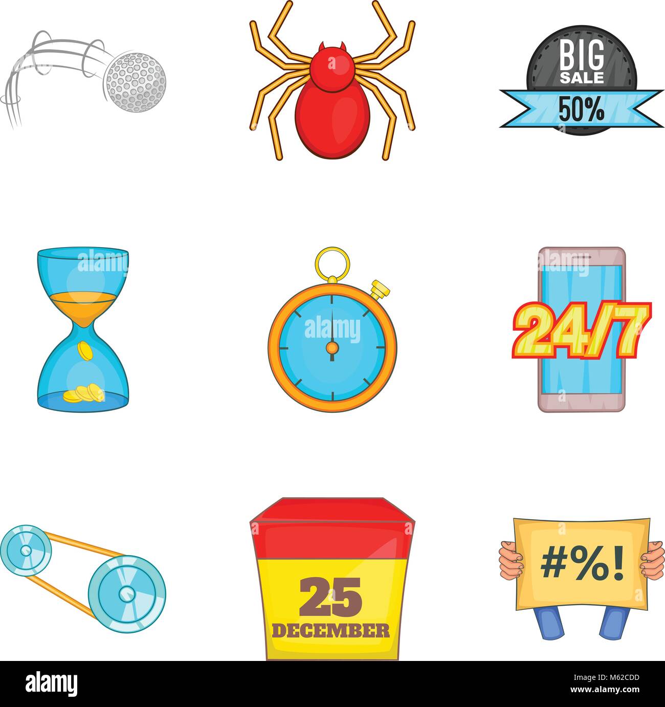 Moment icons set, cartoon style Stock Vector Image & Art - Alamy