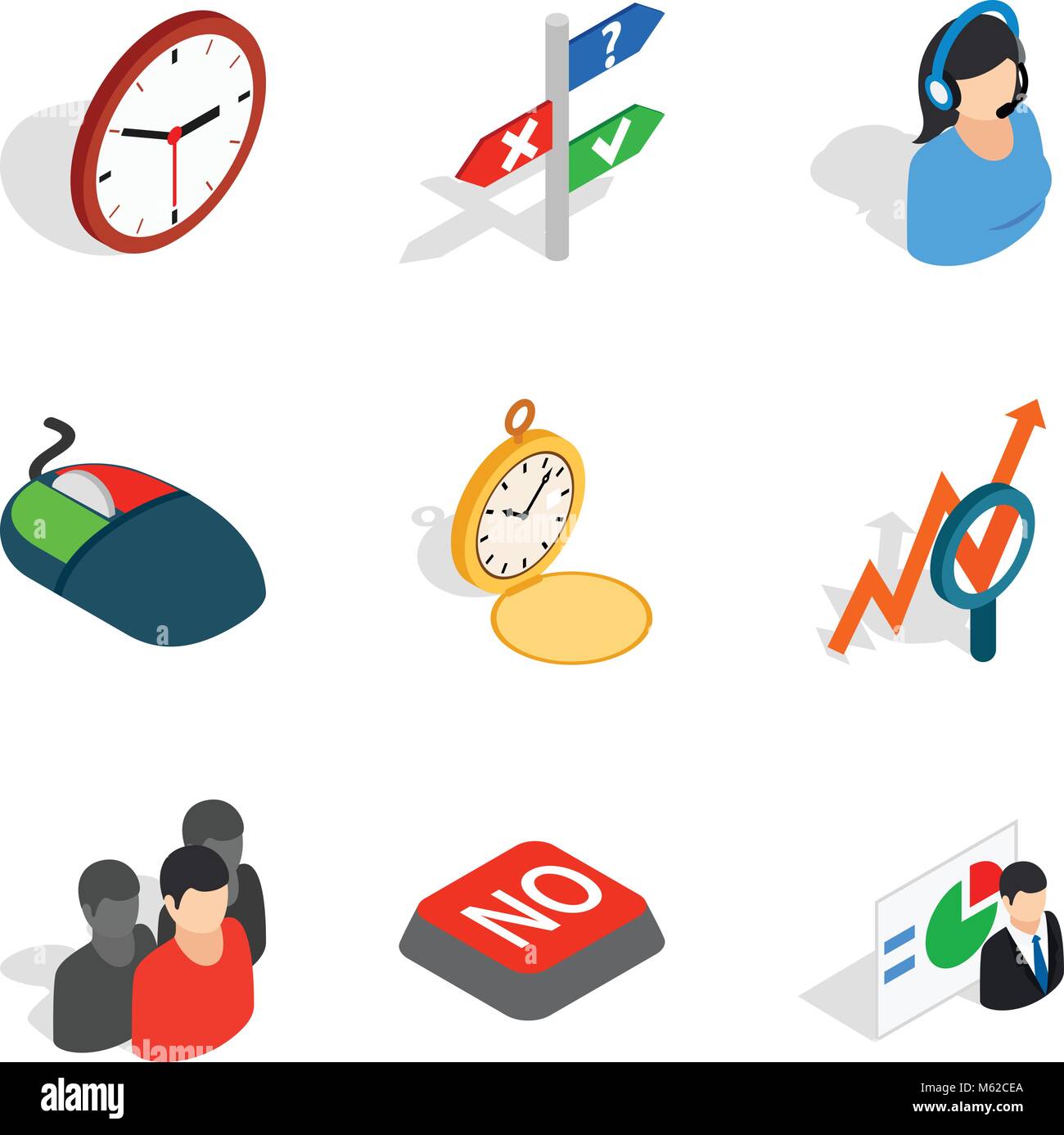 Time control icons set, isometric style Stock Vector Image & Art - Alamy