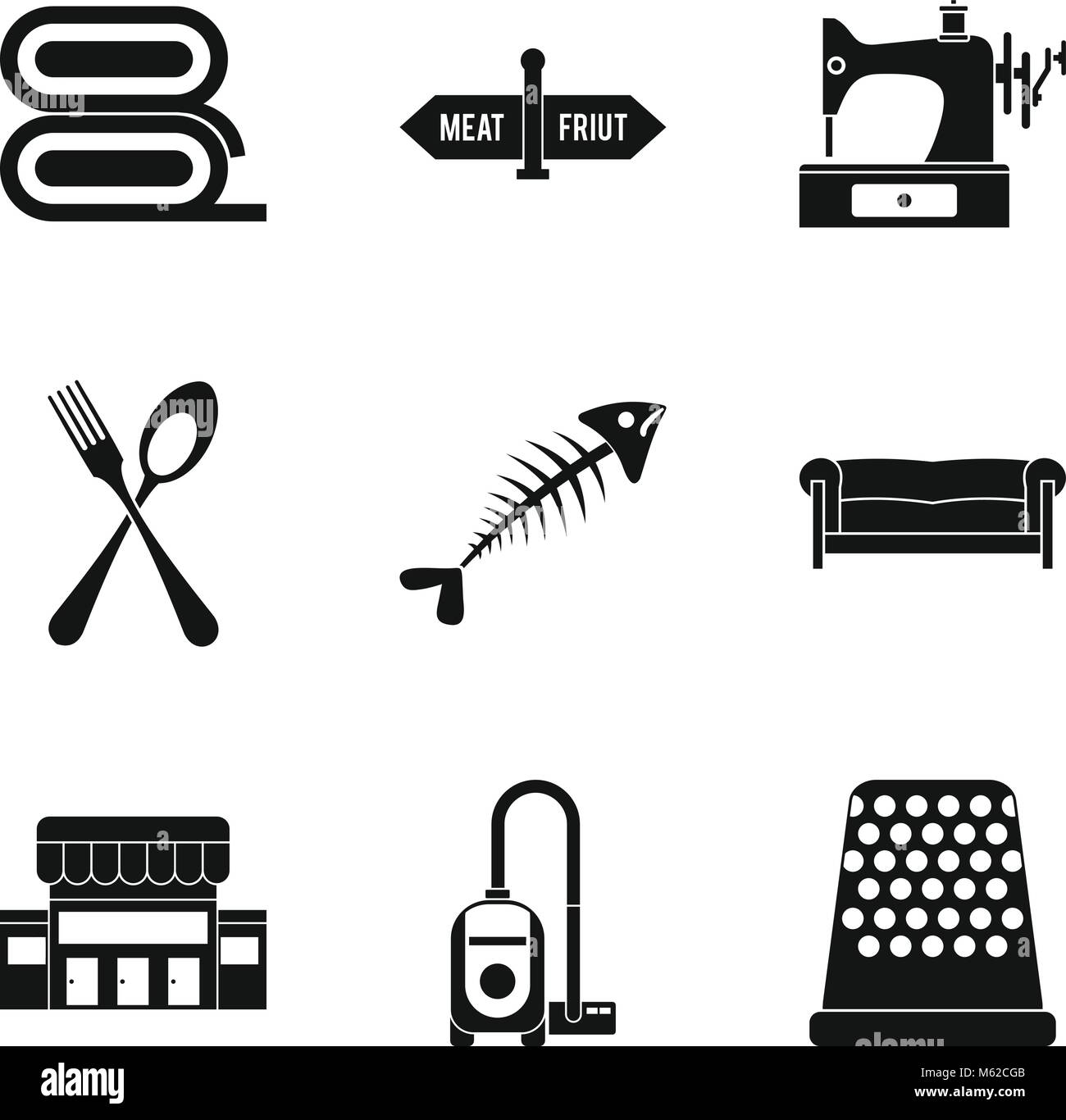 Domestic staff icons set, simple style Stock Vector Image & Art - Alamy