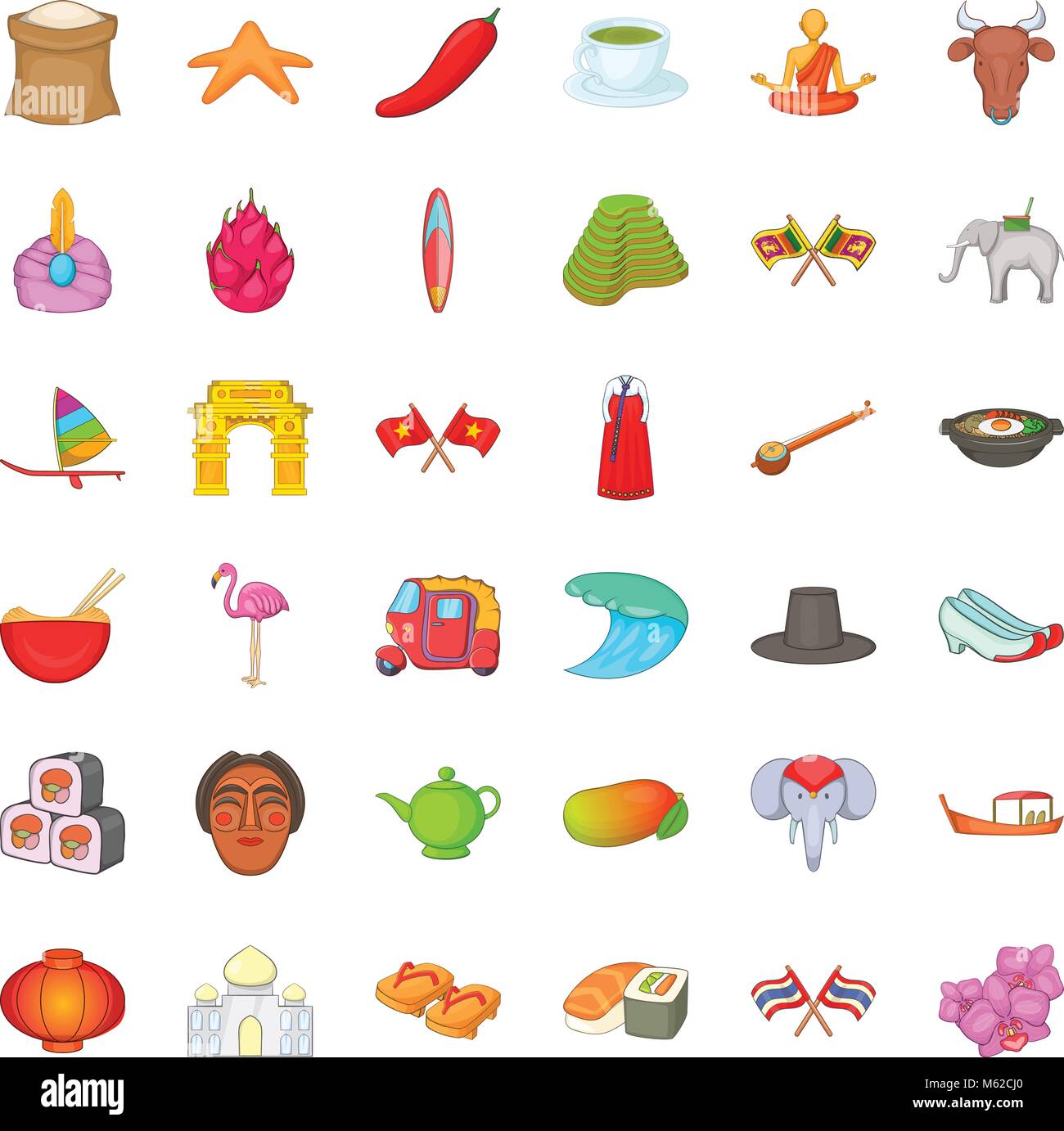 East icons set, cartoon style Stock Vector Image & Art - Alamy