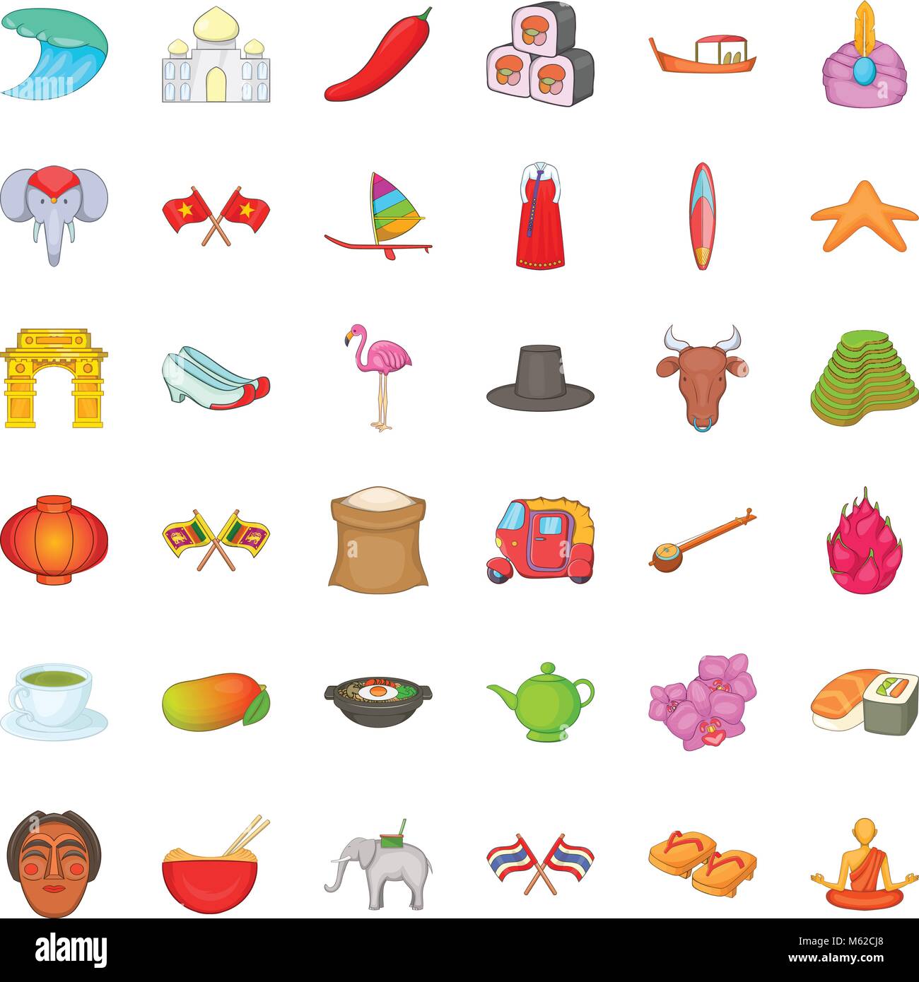 Eastern direction icons set, cartoon style Stock Vector Image & Art - Alamy