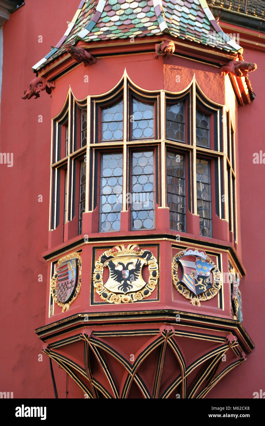 detail of the Historical Merchants' Hall in Münsterplatz at Freiburg ...