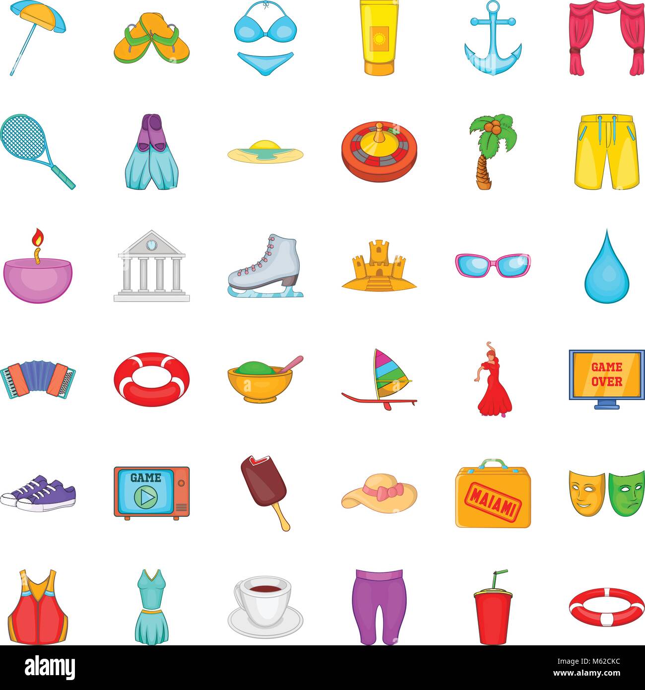 Outdoor rest icons set, cartoon style Stock Vector Image & Art - Alamy