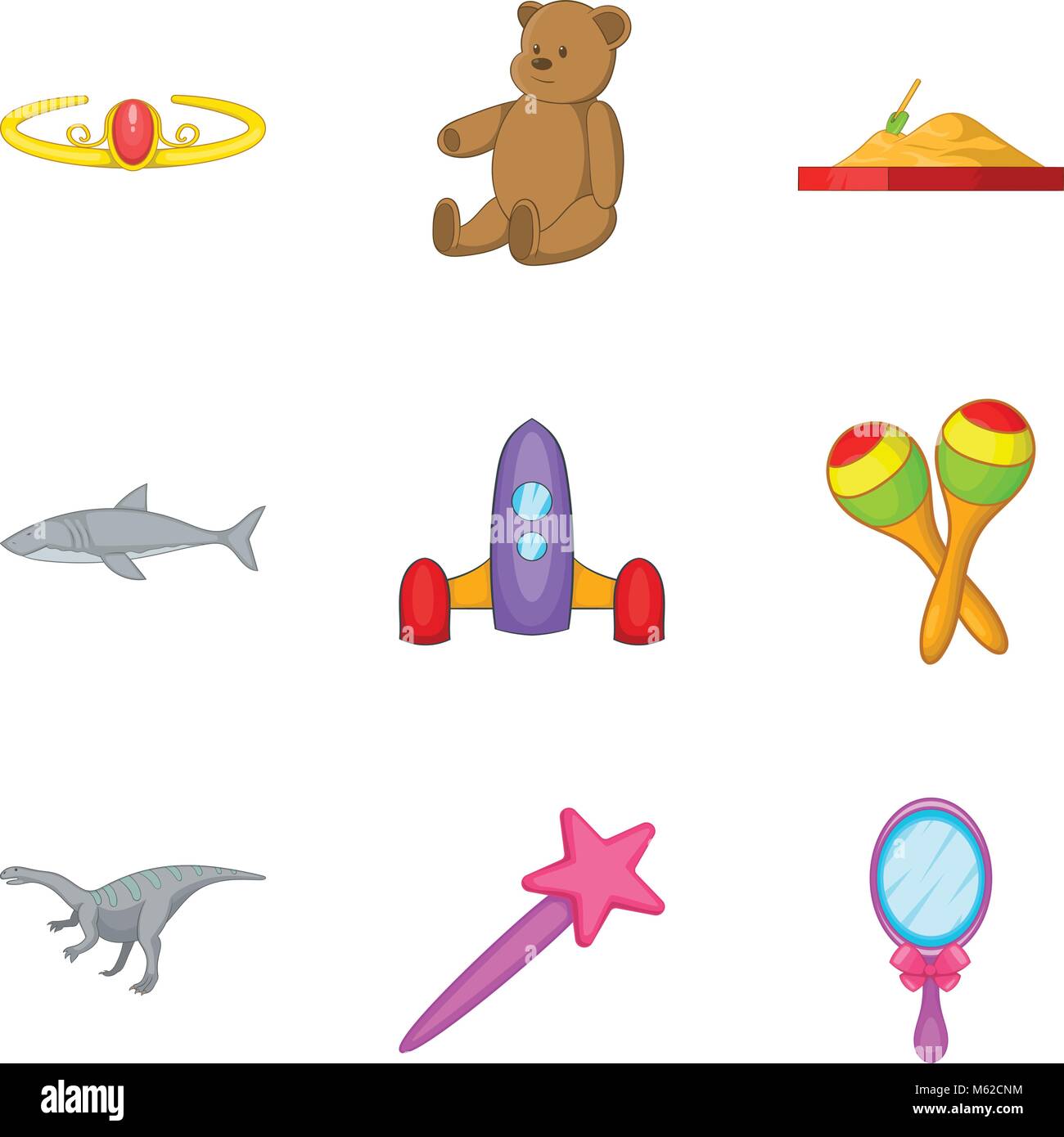 Soft toy icons set, cartoon style Stock Vector Image & Art - Alamy