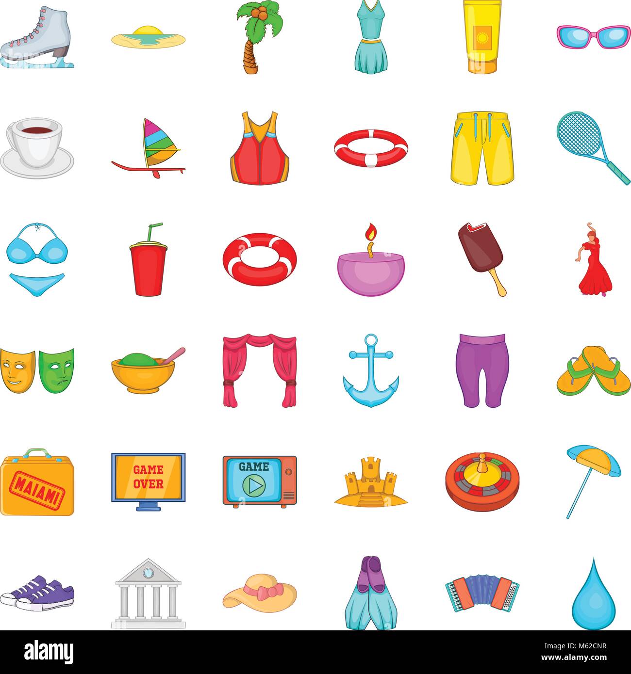 Open air icons set, cartoon style Stock Vector Image & Art - Alamy