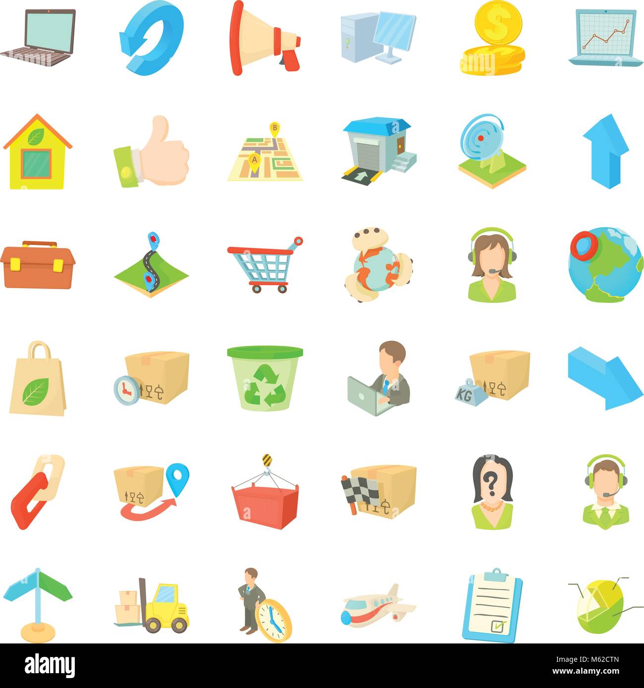Transfer package icons set, cartoon style Stock Vector Image & Art - Alamy