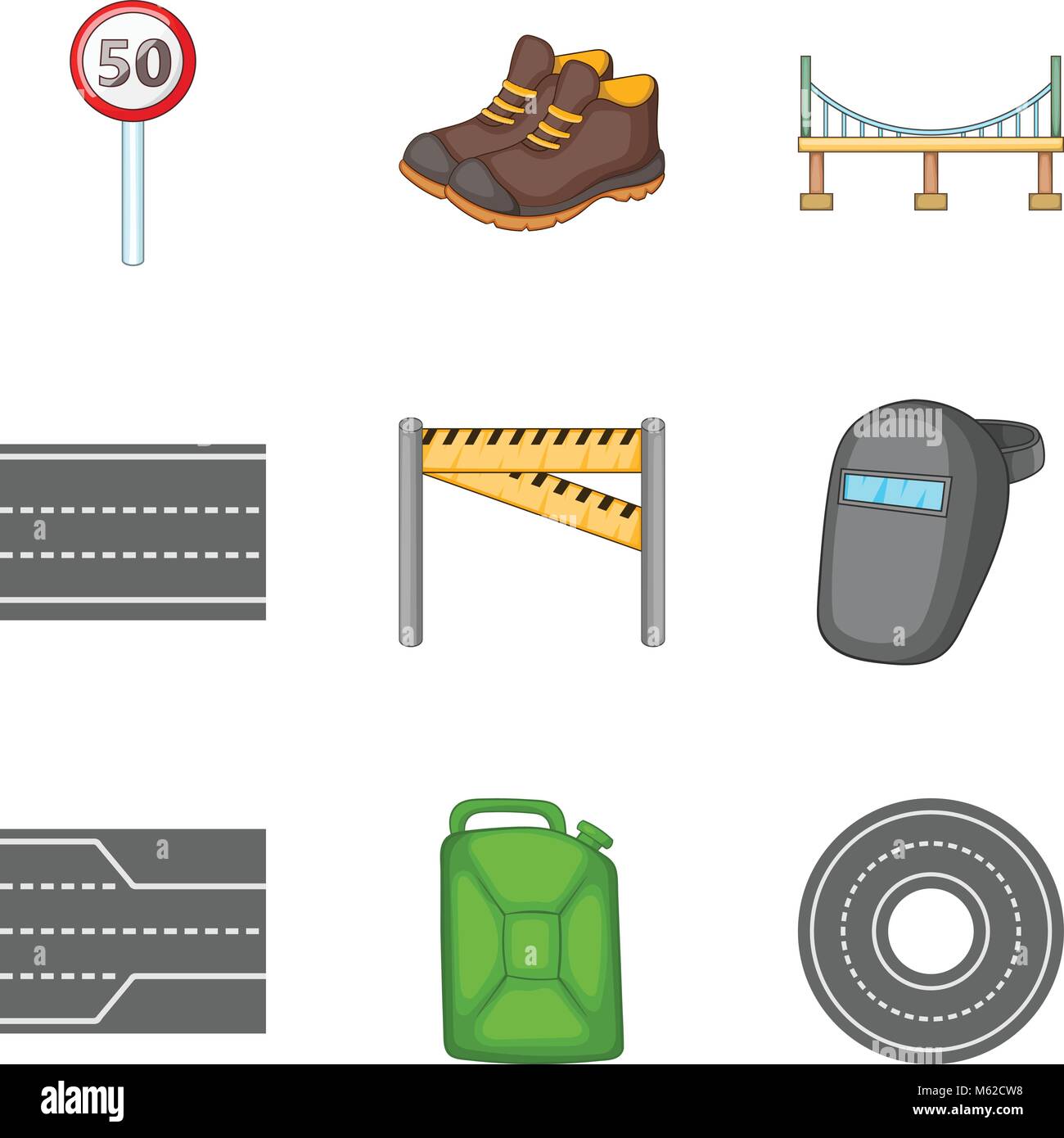 Auto traffic icons set, cartoon style Stock Vector Image & Art - Alamy