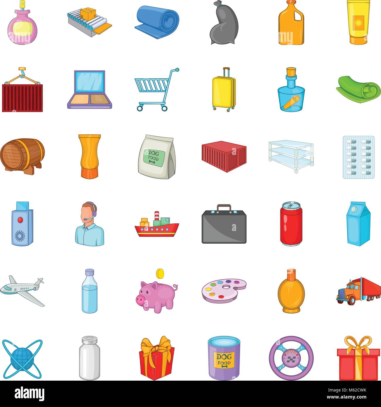 Scope of delivery icons set, cartoon style Stock Vector Image & Art - Alamy