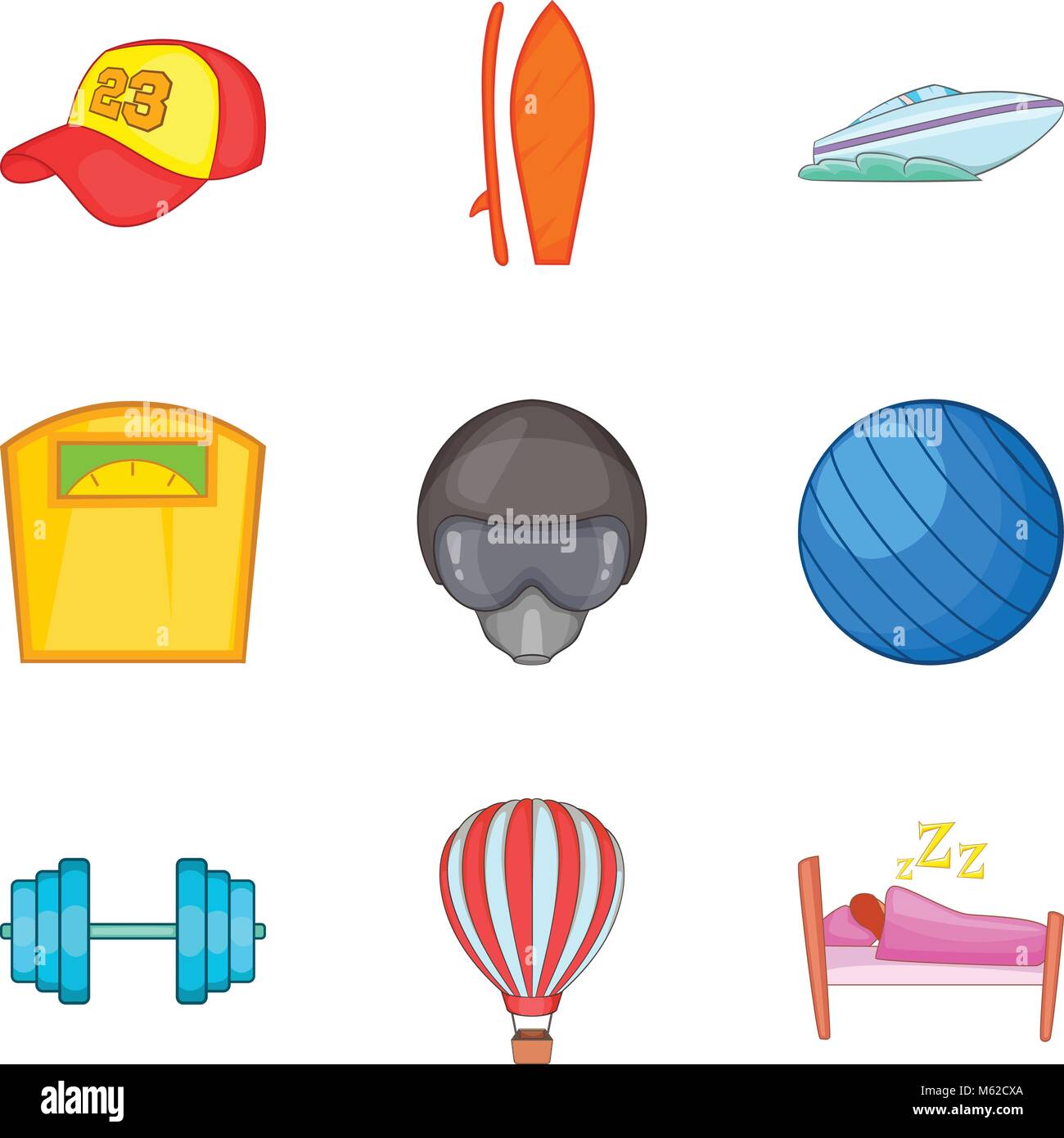 Training day icons set, cartoon style Stock Vector Image & Art - Alamy